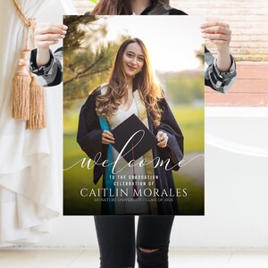 Modern Graduation Welcome Poster Template - Single Photo, 8 Sizes ...