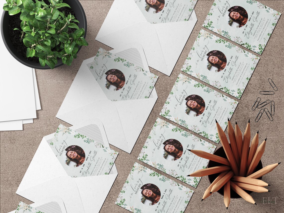 Editable Funeral Invitation Floral Invitation Template - Etsy