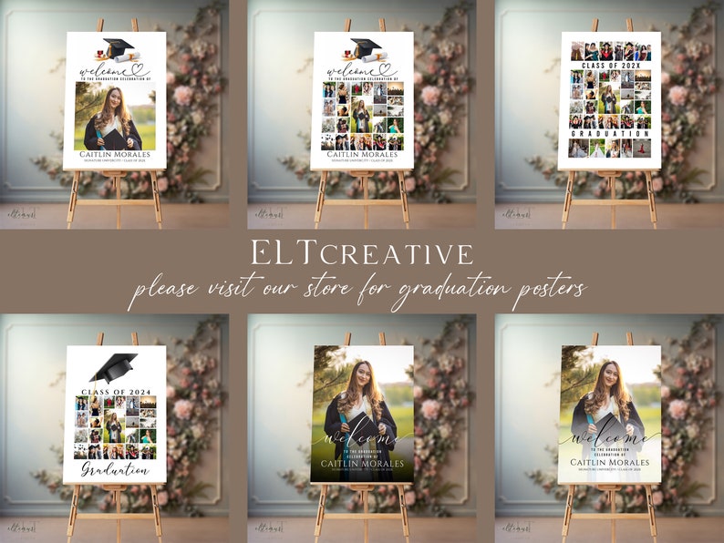 Graduation Photo Collage Poster: Customizable Welcome Sign (digital ...