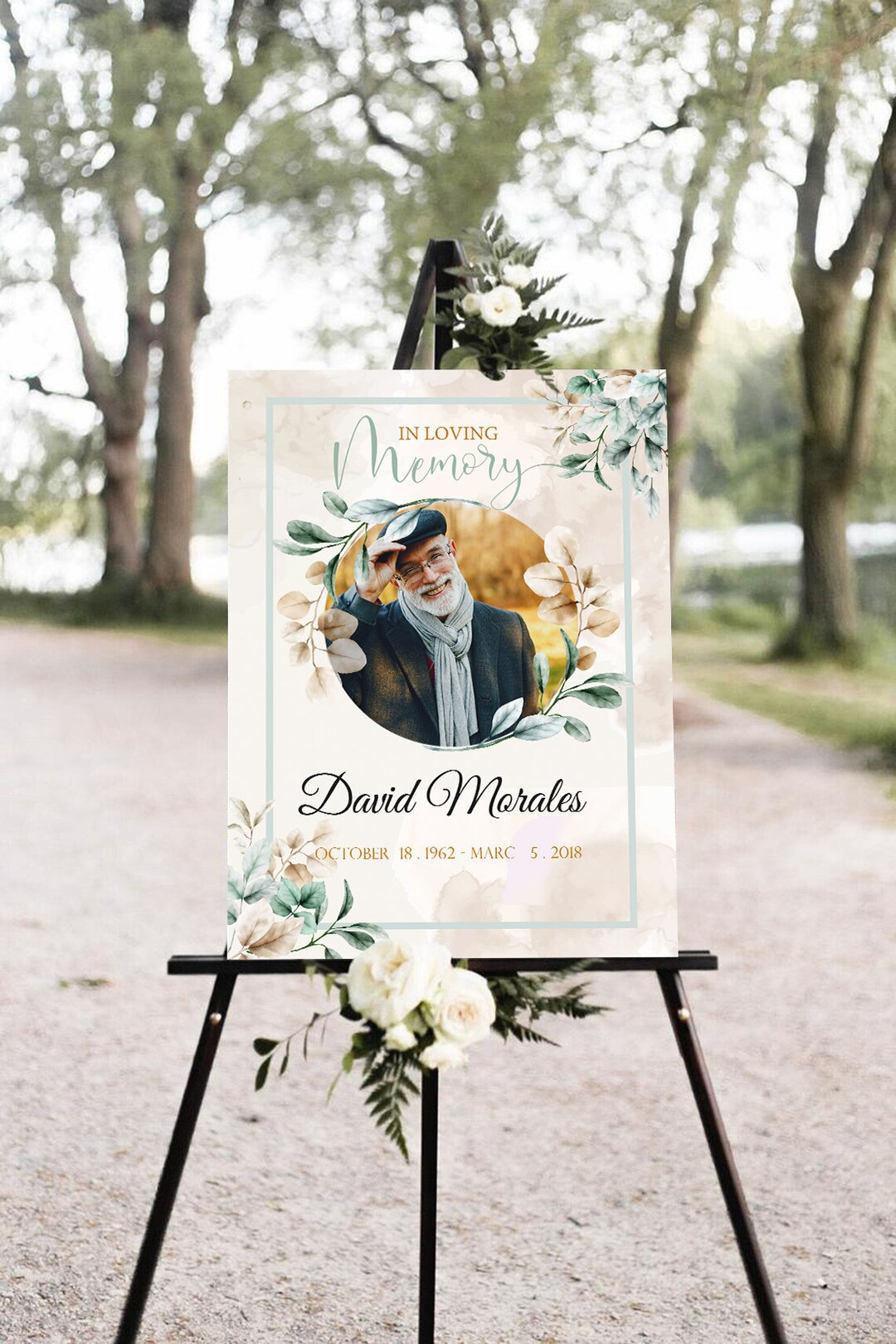 Greenery Celebrating the Life Sign Life Celebration Sign Gold Frame ...