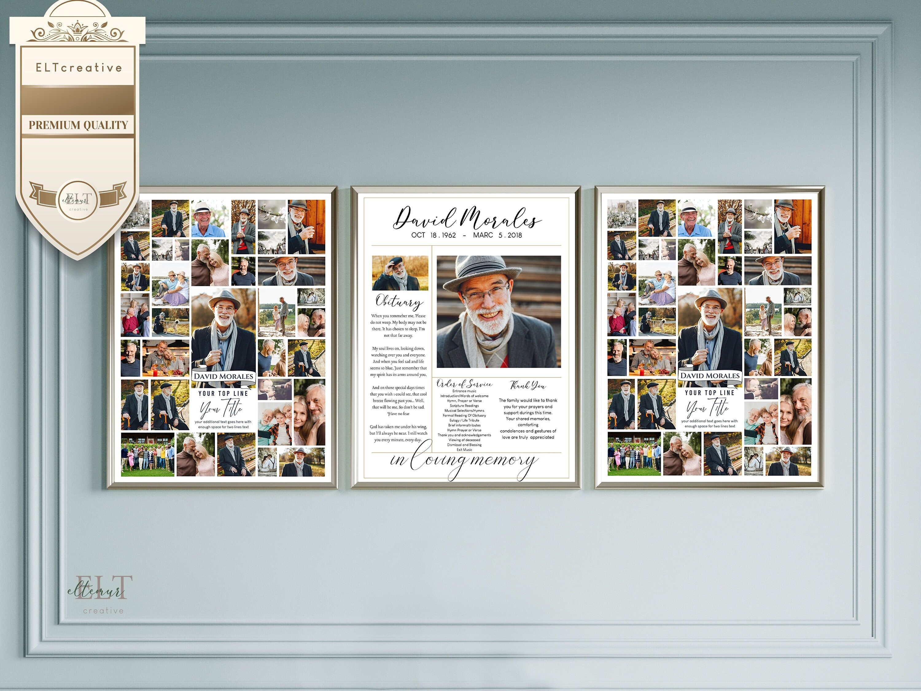 Funeral Set Collage Poster Templates Obituary Funeral Welcome - Etsy