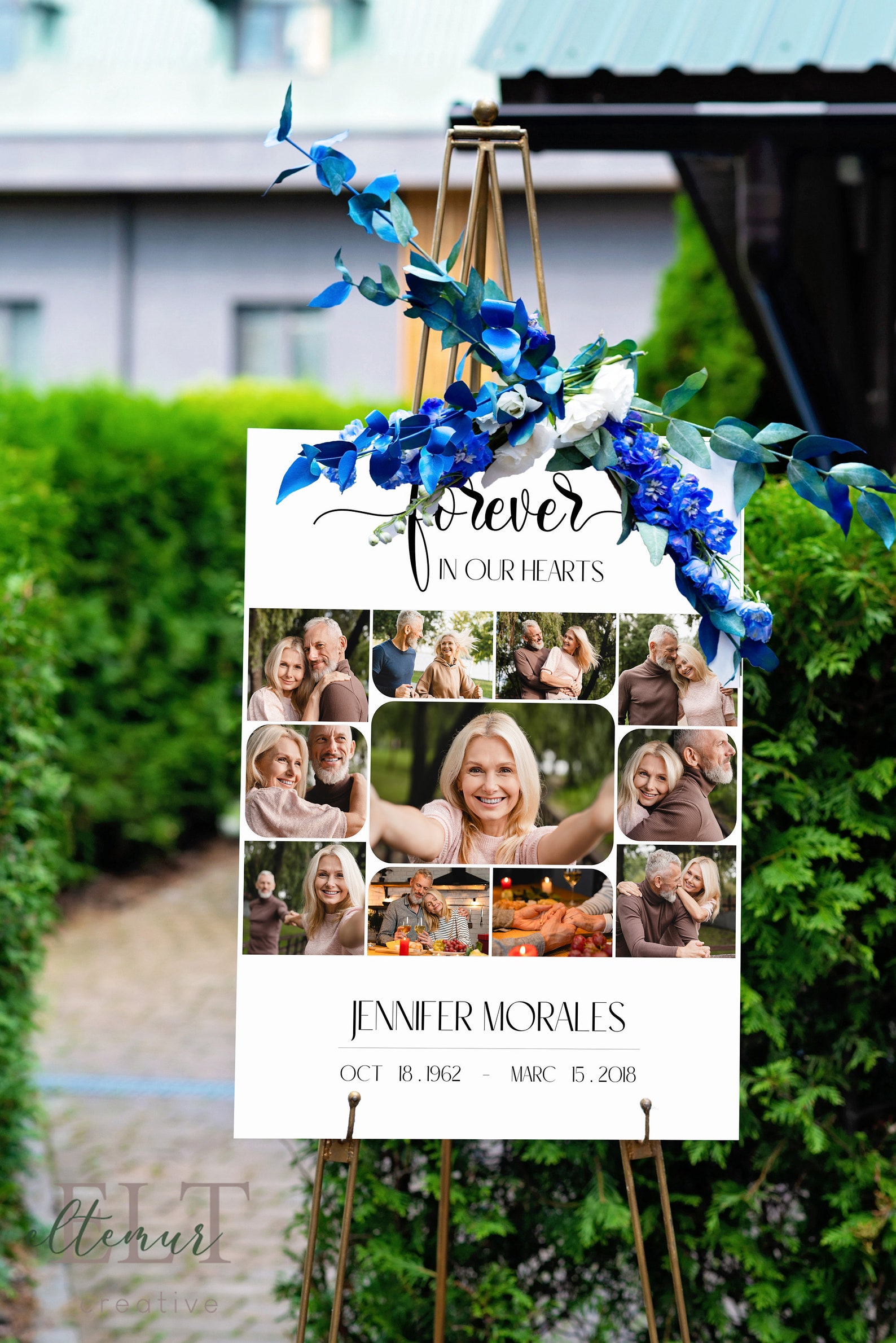 Funeral Sign Template Photo Collage Memorial Service Sign - Etsy