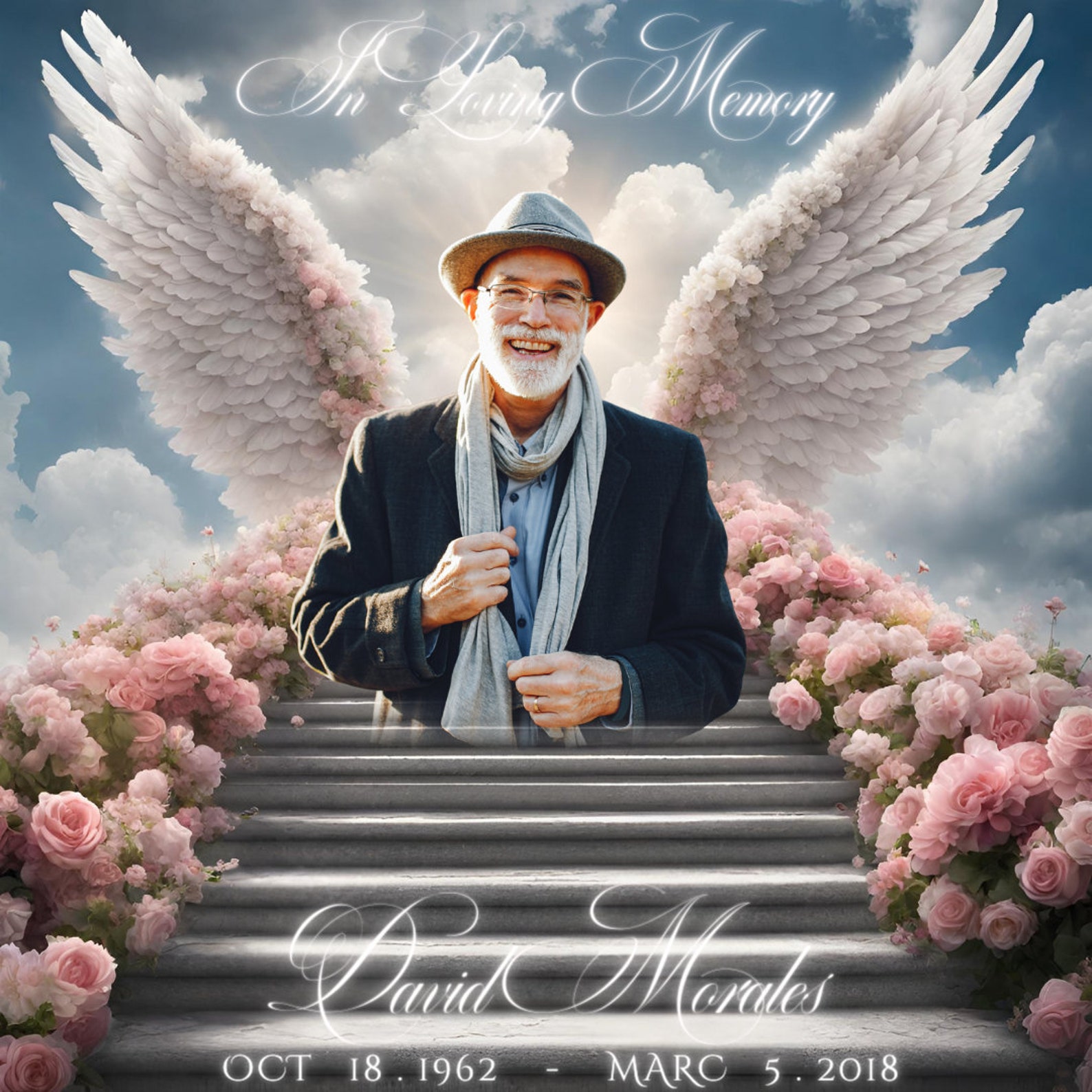 Angel Wings and Stairs to Heaven, PNG , in Loving Memory PNG, Memorial ...