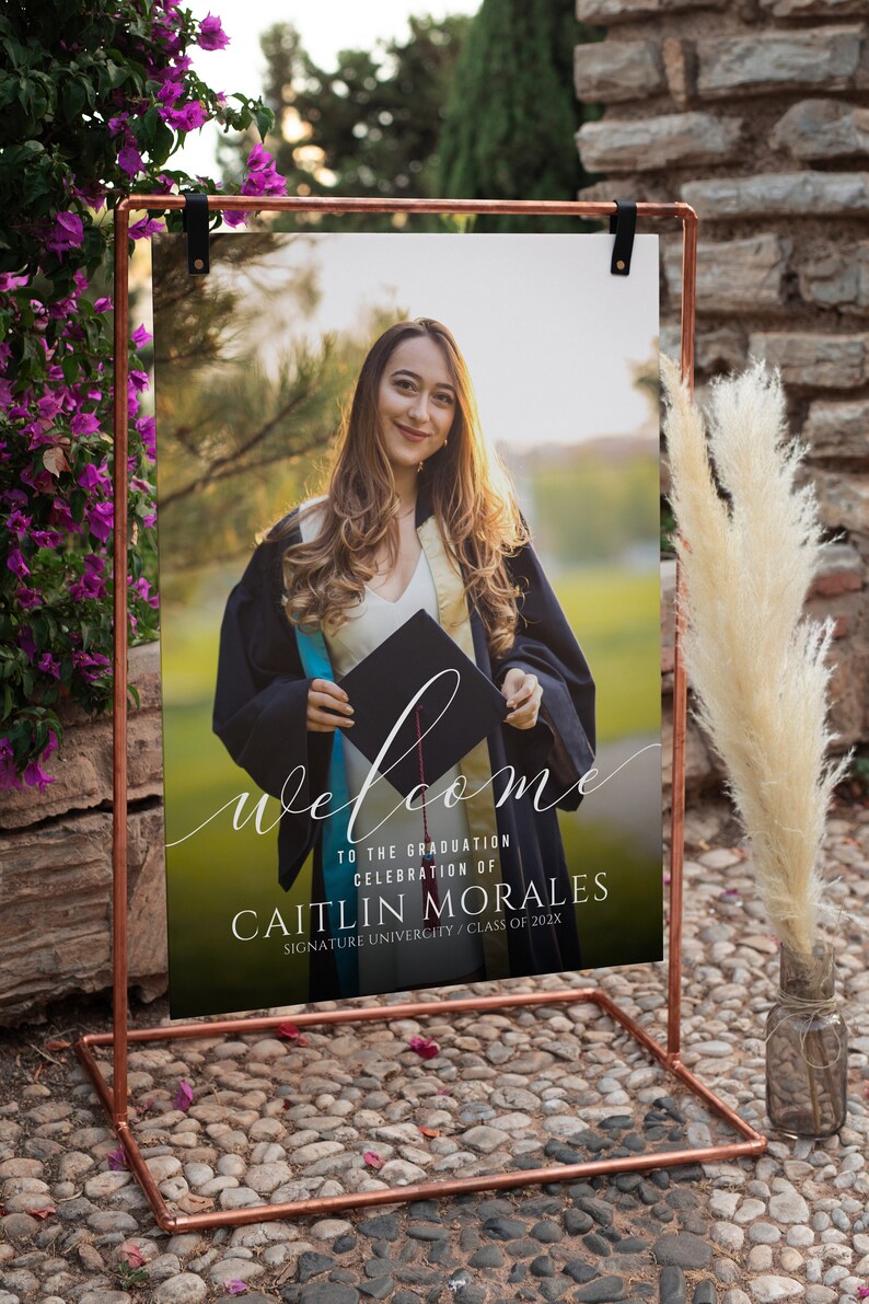 Modern Graduation Welcome Poster Template - Single Photo, 8 Sizes ...