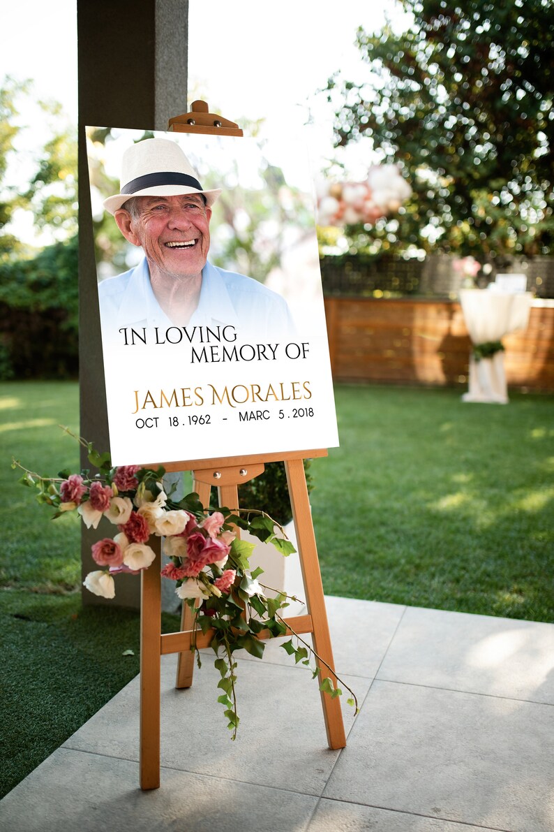 Funeral Collage Poster With Large Photo Funeral Collage - Etsy