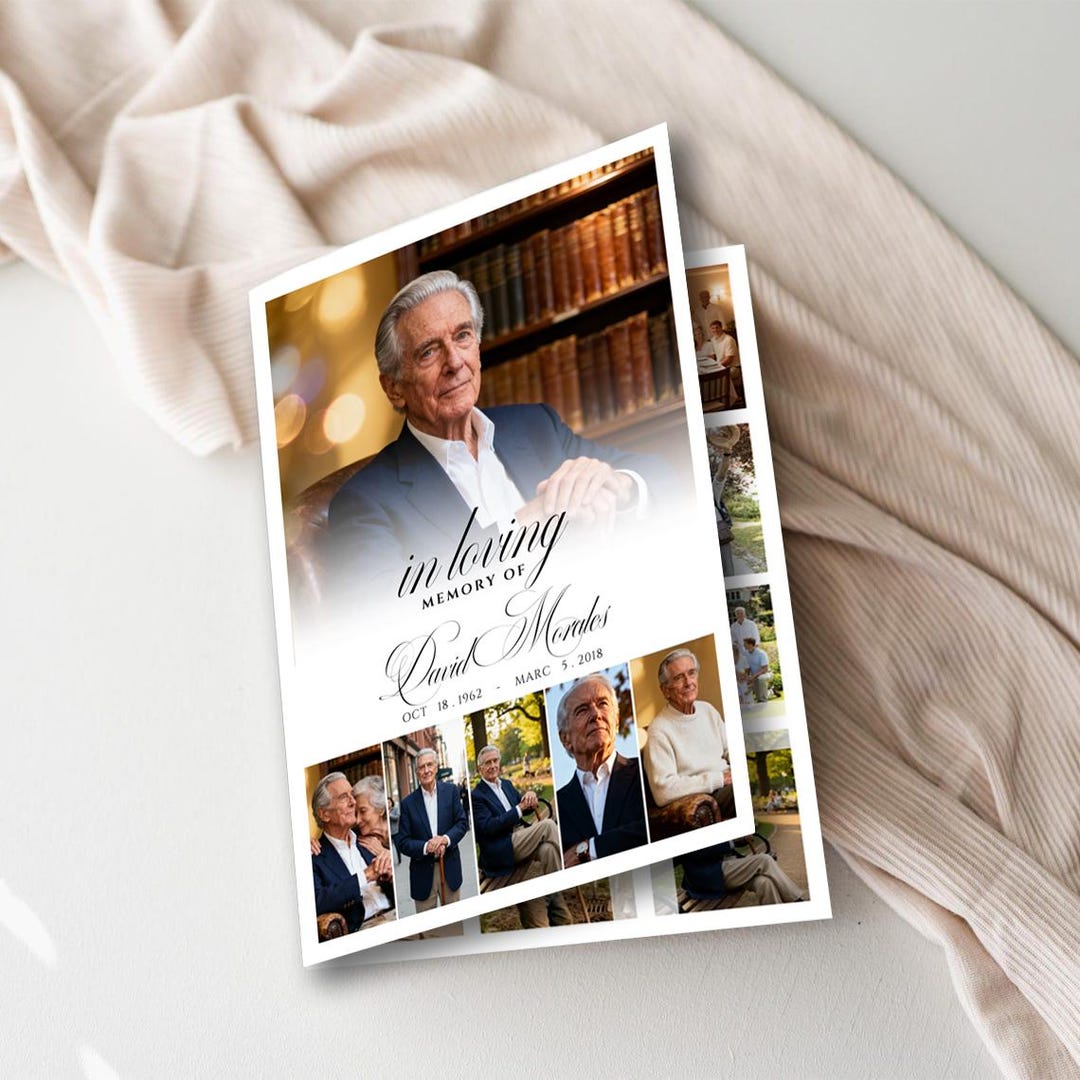 Funeral Program Template, Obituary Program Memorial Program Printable ...