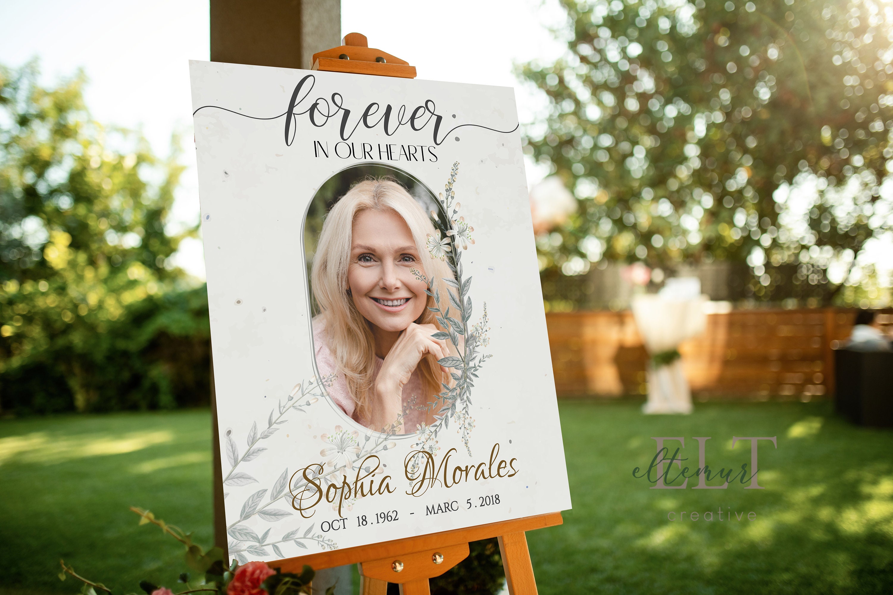 Boho Celebrating the Life Sign Life Celebration Sign Silver Frame ...
