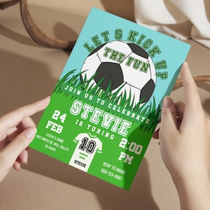 Soccer Birthday Invitation, Editable Soccer Invitation, Football ...