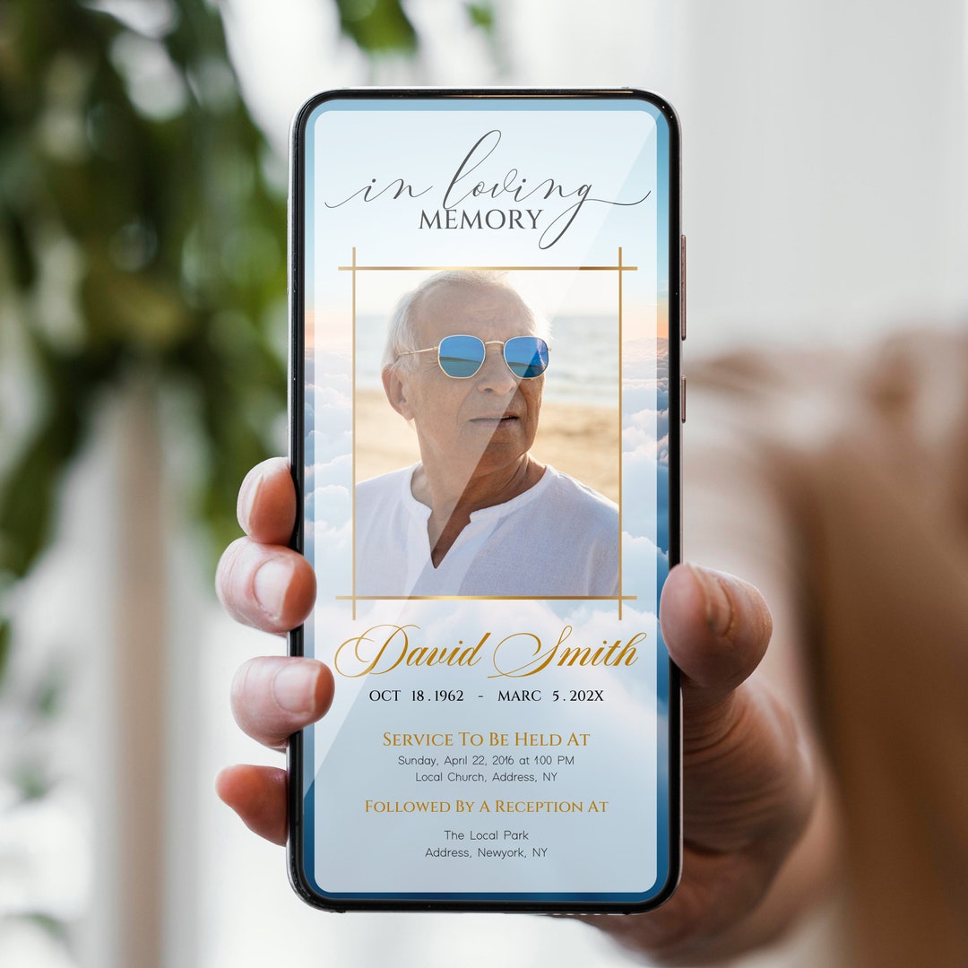 Funeral Invitation Template , Sky Background, Electronic Funeral ...