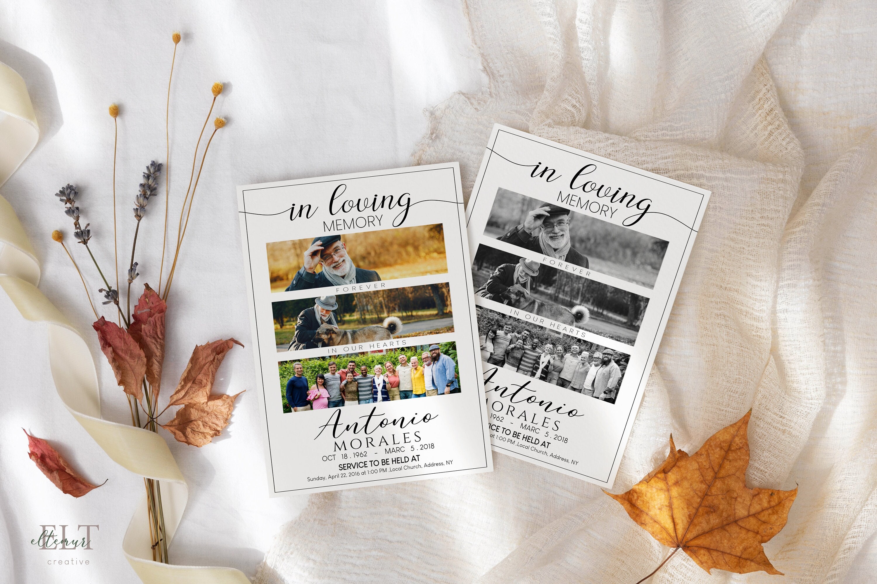 Minimalist Funeral Invitation Templatesimple Photo - Etsy