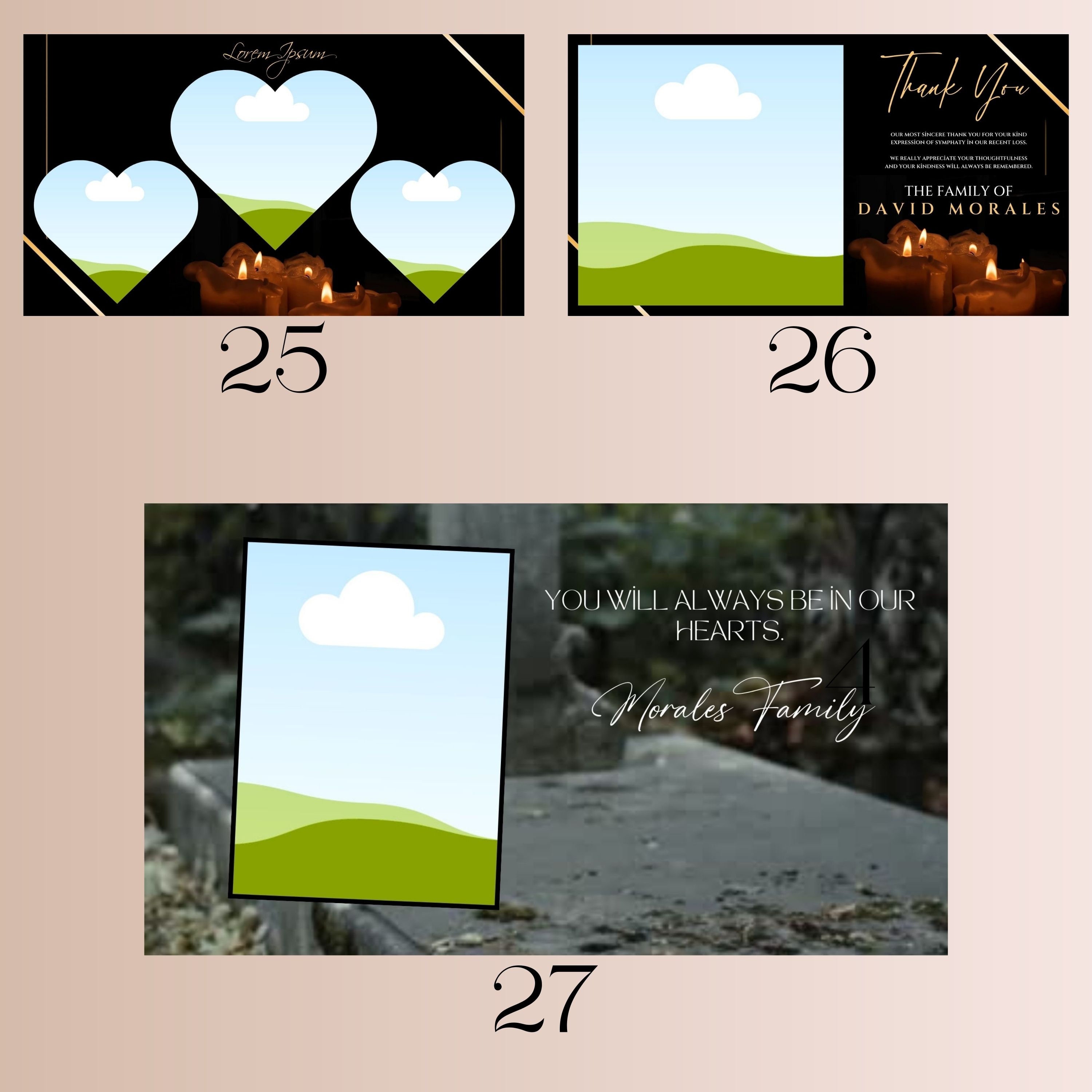 Funeral Slideshow Template Black and Gold Memorial Video - Etsy