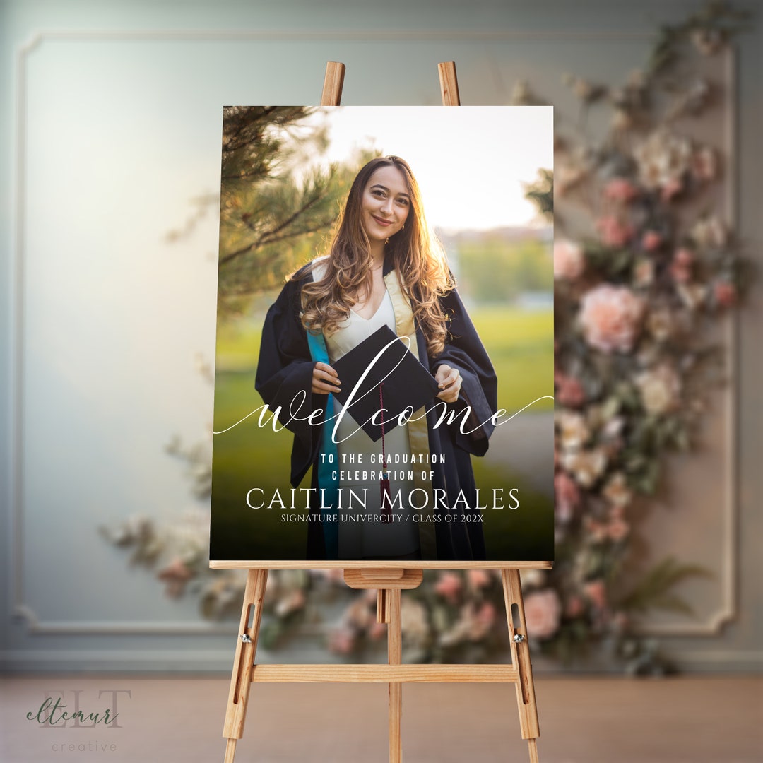 Modern Graduation Welcome Poster Template - Single Photo, 8 Sizes ...