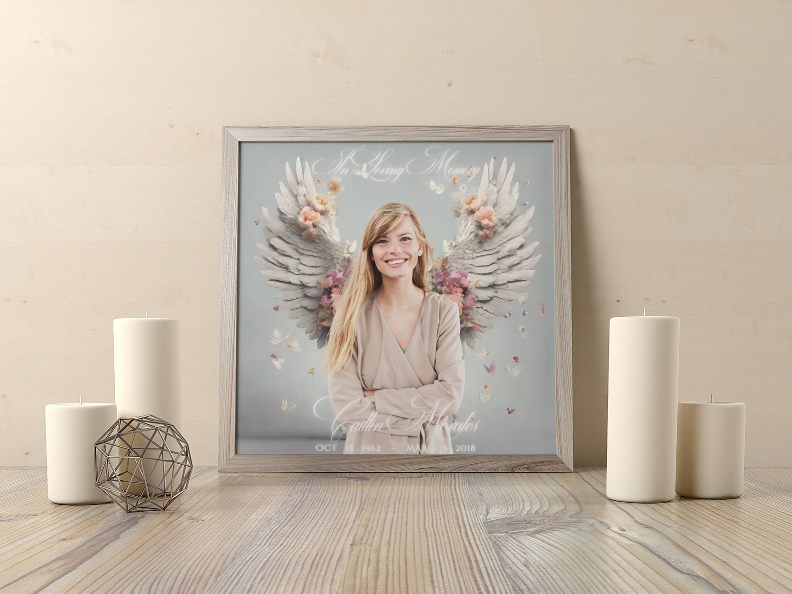 Floral Angel Wings Background, in Loving Memory PNG, Memorial ...
