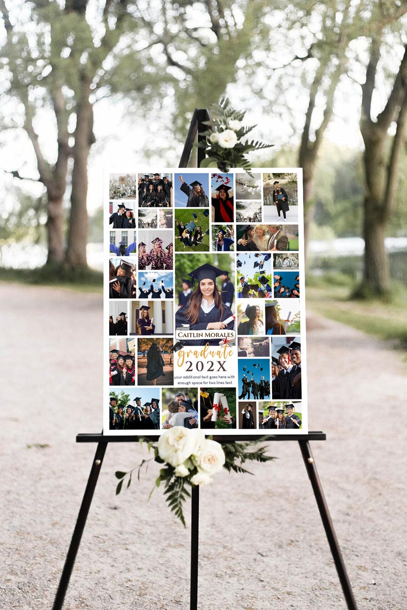 Editable Graduation Photo Collage Poster, 8 Sizes (16x20''-18x24 ...