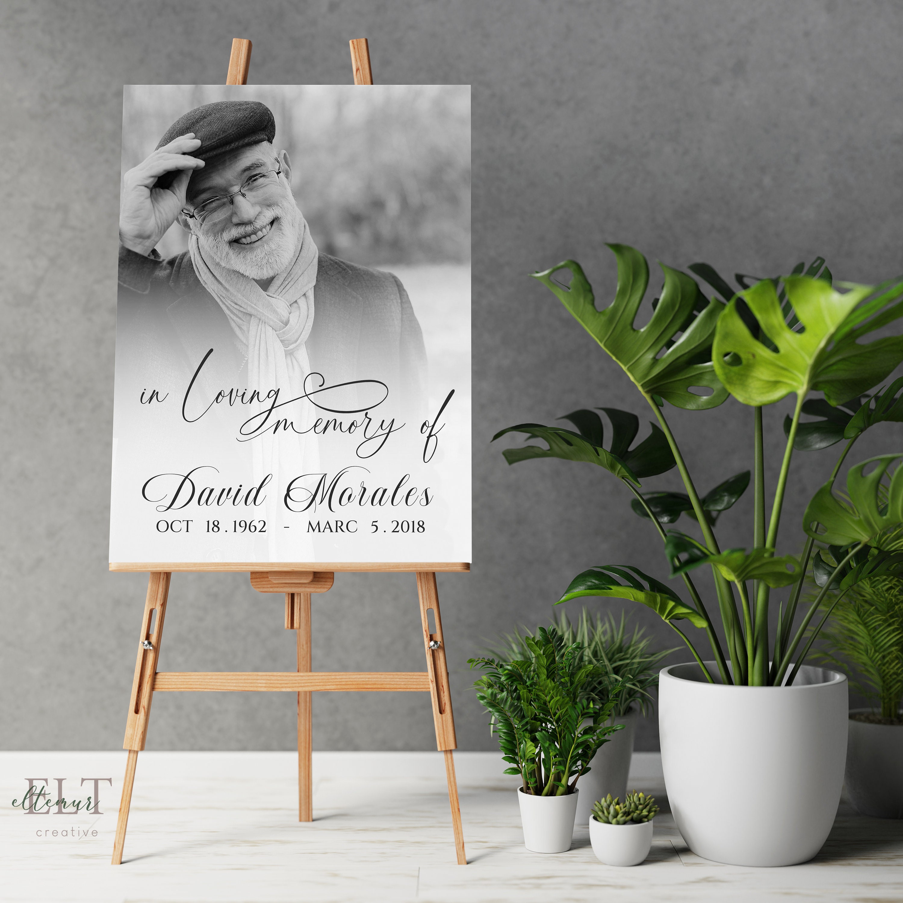 Funeral Welcome Sign, Funeral Poster, Black and White Funeral Poster ...