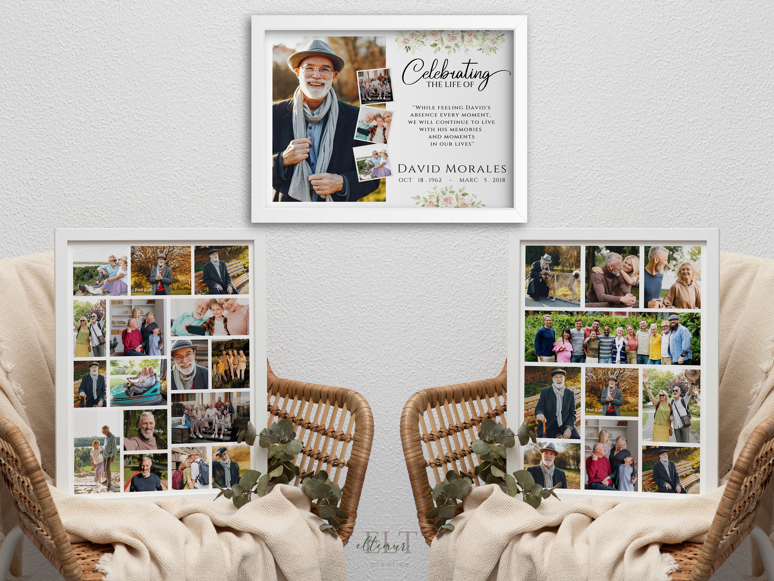 Funeral Set Collage Templates A 2 Vertical 1 Horizontal - Etsy
