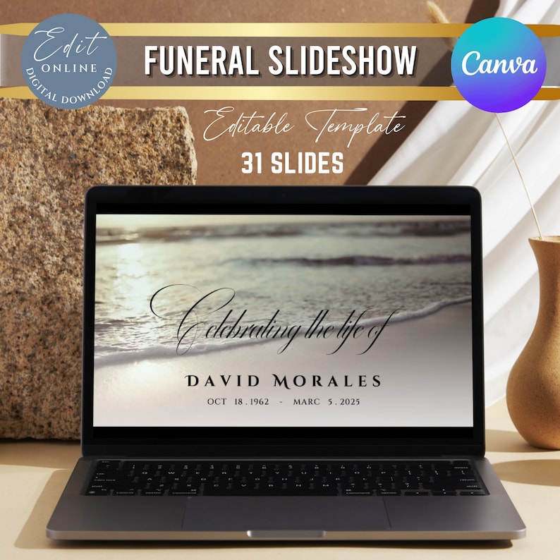 Sea and Beach Funeral Slideshow Template, Memorial Video, Celebration ...