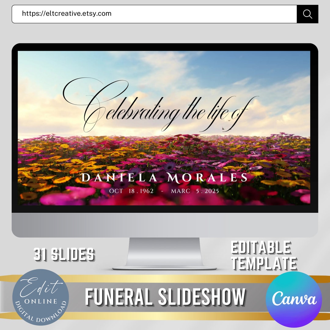 Paradise Garden Funeral Slideshow Template, Memorial Video, Celebration ...