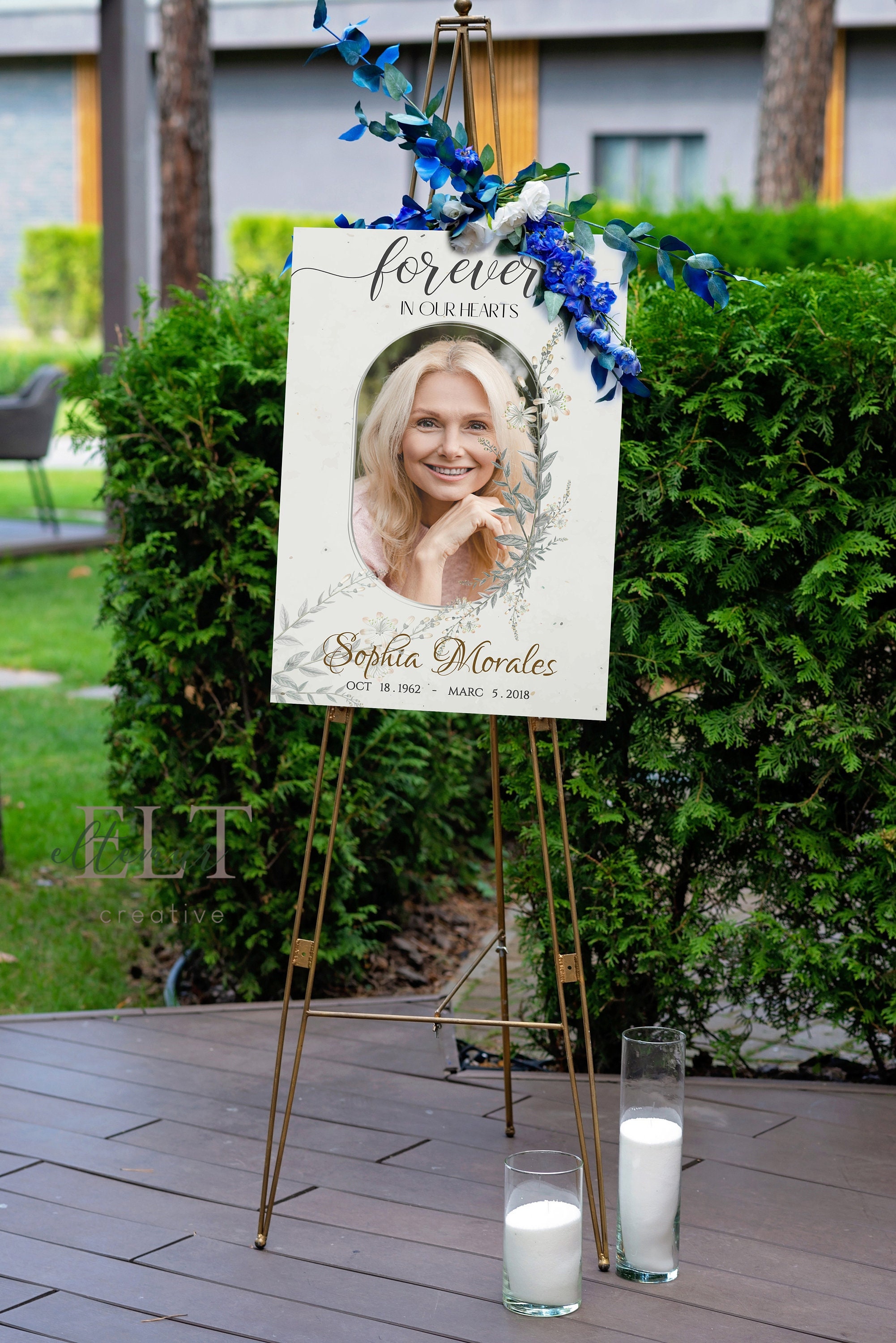 Boho Celebrating the Life Sign Life Celebration Sign Silver Frame ...