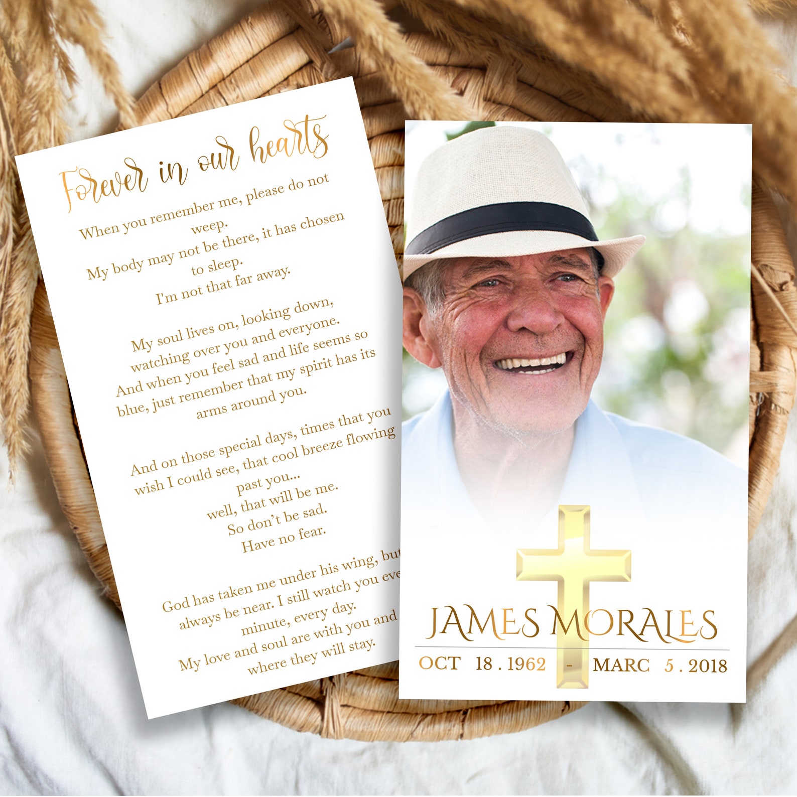 Funeral Prayer Card Template, for Men and for Women, L Memorial Prayer ...