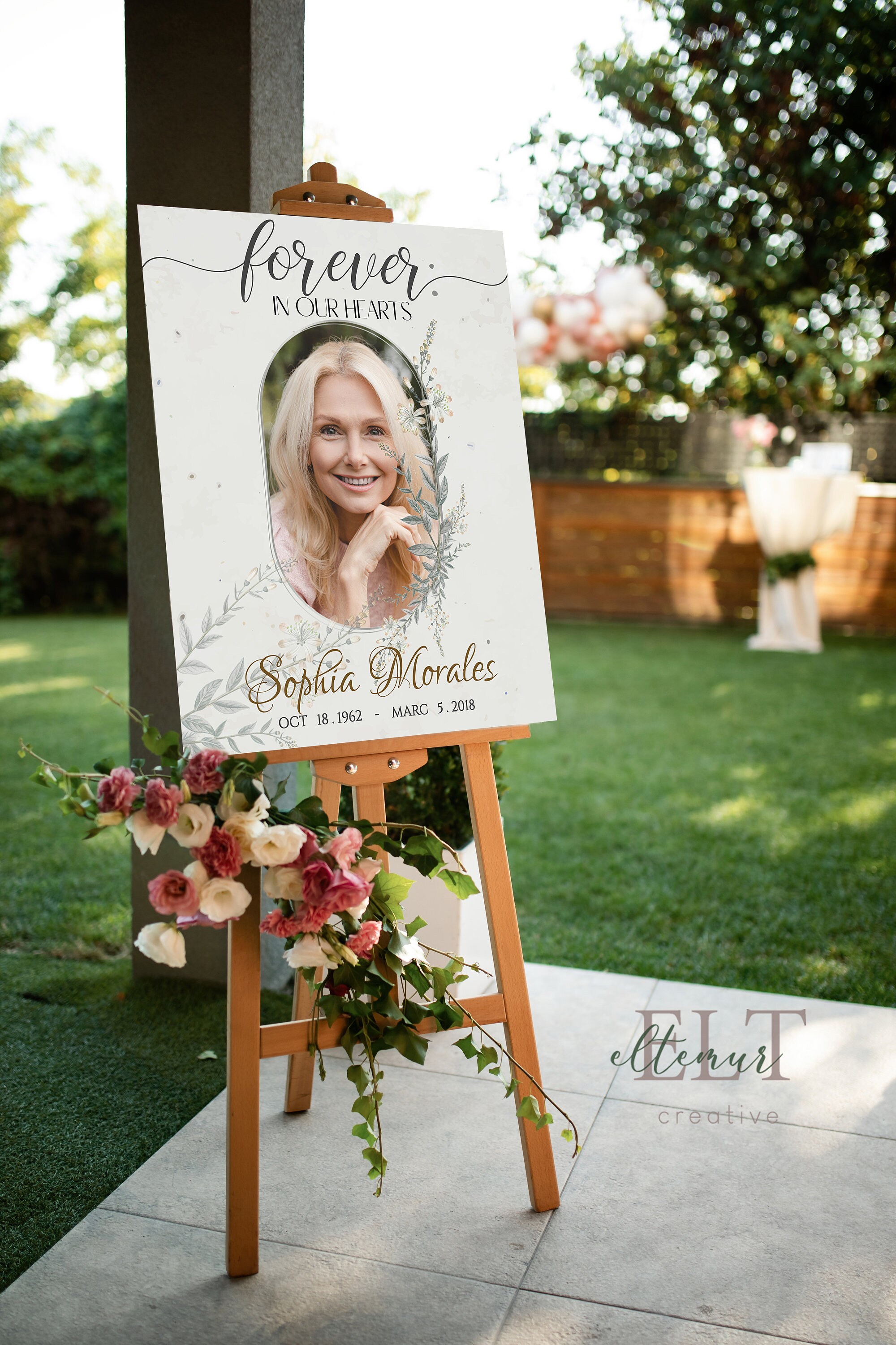 Boho Celebrating the Life Sign Life Celebration Sign Silver Frame ...