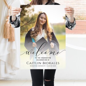 Editable Modern Graduation Welcome Poster Template - Single Photo, 8 ...