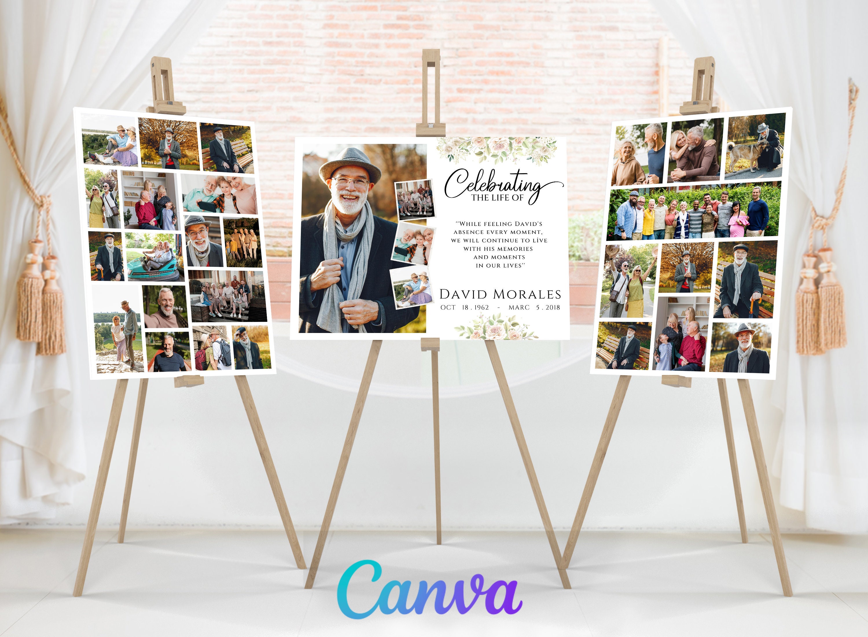 Funeral Set Collage Templates A 2 Vertical 1 Horizontal - Etsy