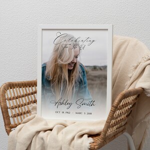 Funeral Welcome Sign, White Gradient, Simple Photo ,modern Funeral ...