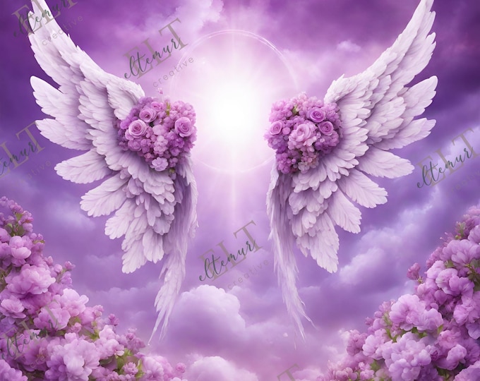 Purple Heaven Background PNG | Angel Wings | Memorial Background ...