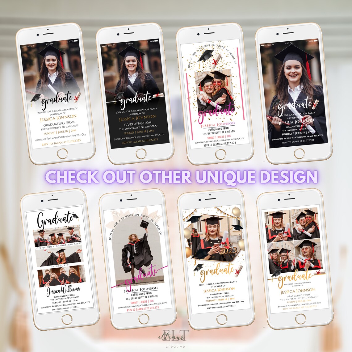 Electronic Photo Invitation Graduation Party Editable Template - Etsy