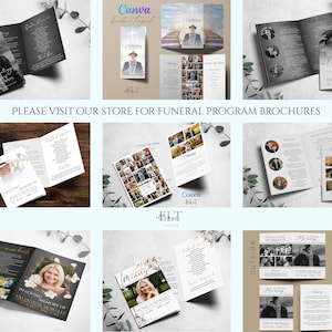 Funeral Collage Program Template Simple Photo Obituary Program Memorial ...