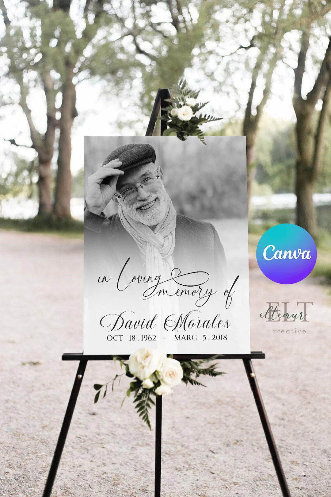 Funeral Welcome Sign, Funeral Poster, Black and White Funeral Poster ...