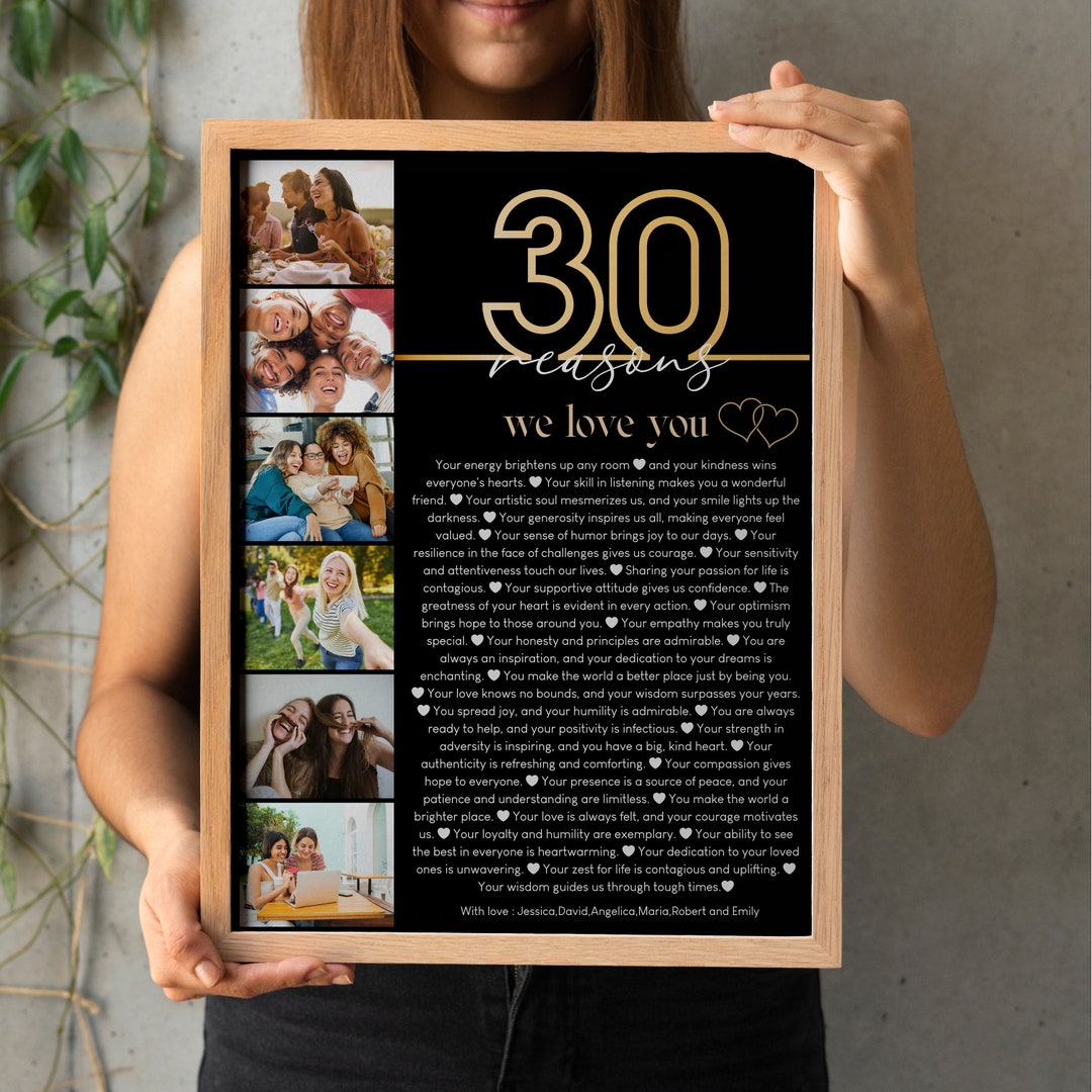 30 Reasons We Love You Photo Poster: Personalized Birthday Gift (CANVA ...