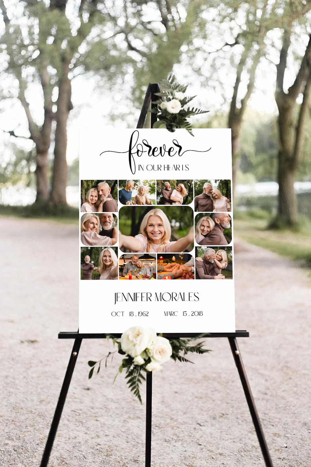 Funeral Sign Template Photo Collage, Memorial Service Sign, Funeral ...