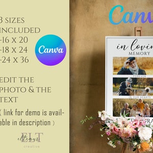 Editable Funeral Welcome Sign, Funeral Collage Templates , Celebration ...