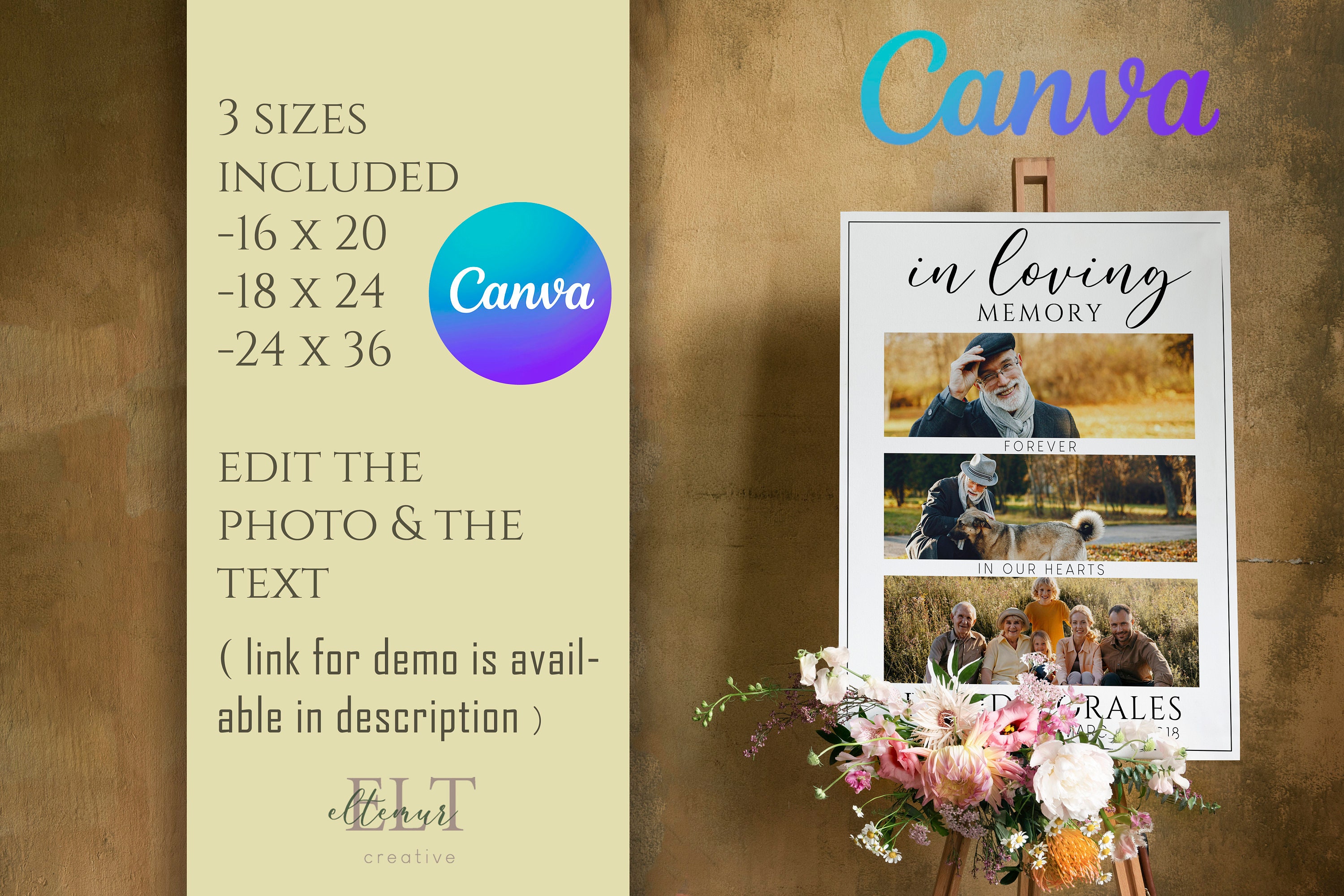 Editable Funeral Welcome Sign, Funeral Collage Templates , Celebration ...