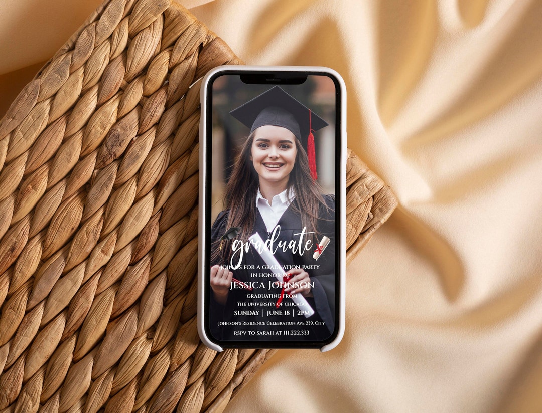 Electronic Photo Invitation Graduation Party Editable Template - Etsy