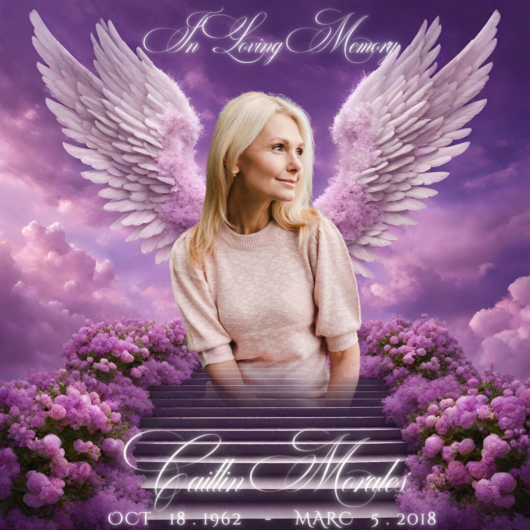 Purple Stairs Heaven, in Loving Memory PNG, Memorial Background ...