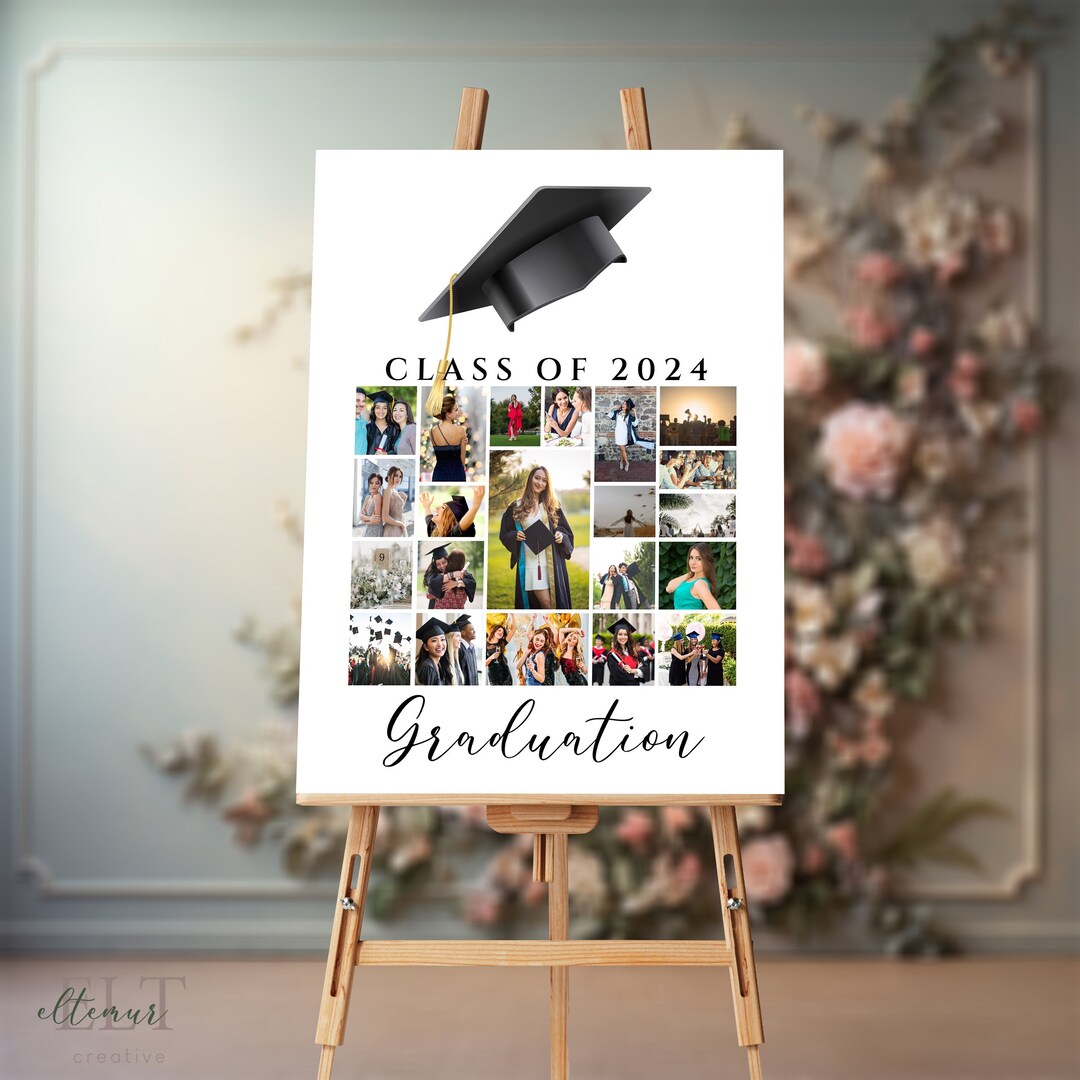 Class of 2024 Graduation Photo Collage Welcome Sign, Graduation Welcome ...