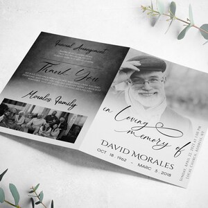 Black and White Funeral Program Template, Funeral Memorial Program ...