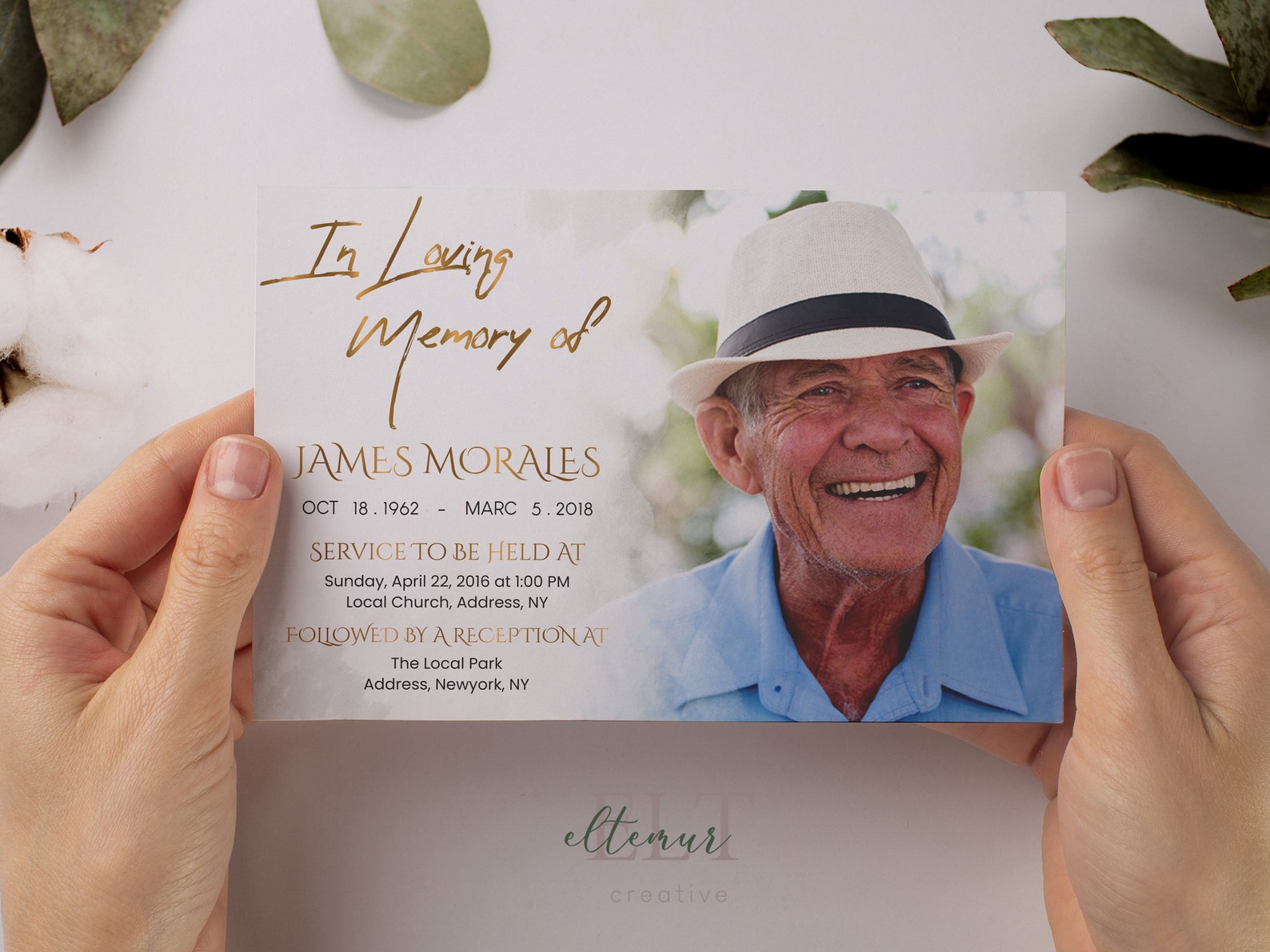Funeral Invitation Template Simple Photo Celebration of Life - Etsy