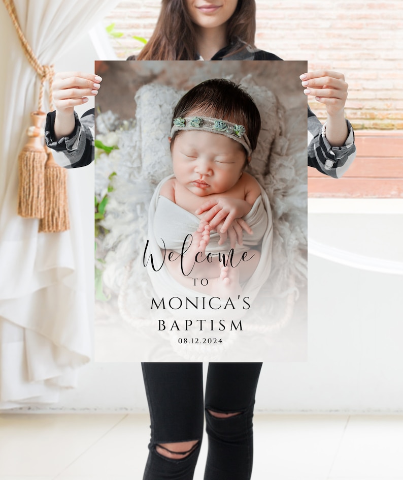 Baptism Photo Welcome Sign Template , 6 Baptism Poster Sizes, Editable ...