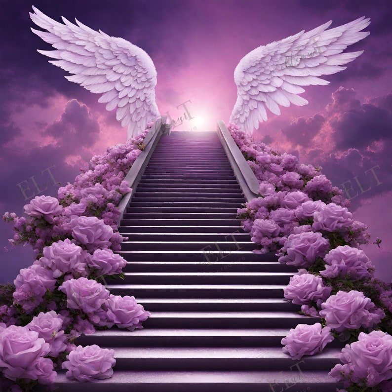 Purple Heaven Background PNG | Angel Wings | Memorial Background ...