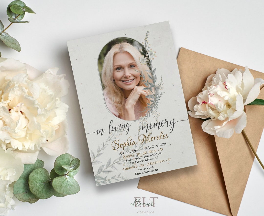 Funeral Invitation Bohem Celebration of Life Invitation Announcement ...