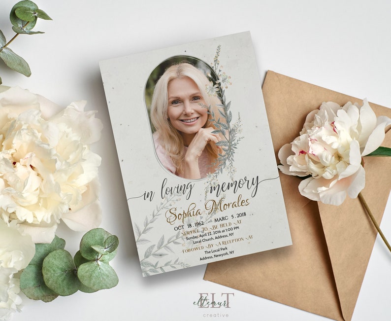 Funeral Invitation Bohem Celebration of Life Invitation Announcement ...