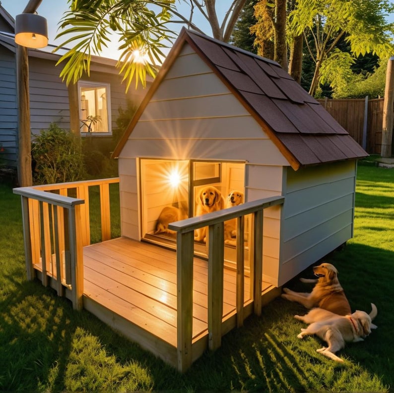 DIY Double Dog House Plans: Space-saving Design (PDF Pattern) - Etsy