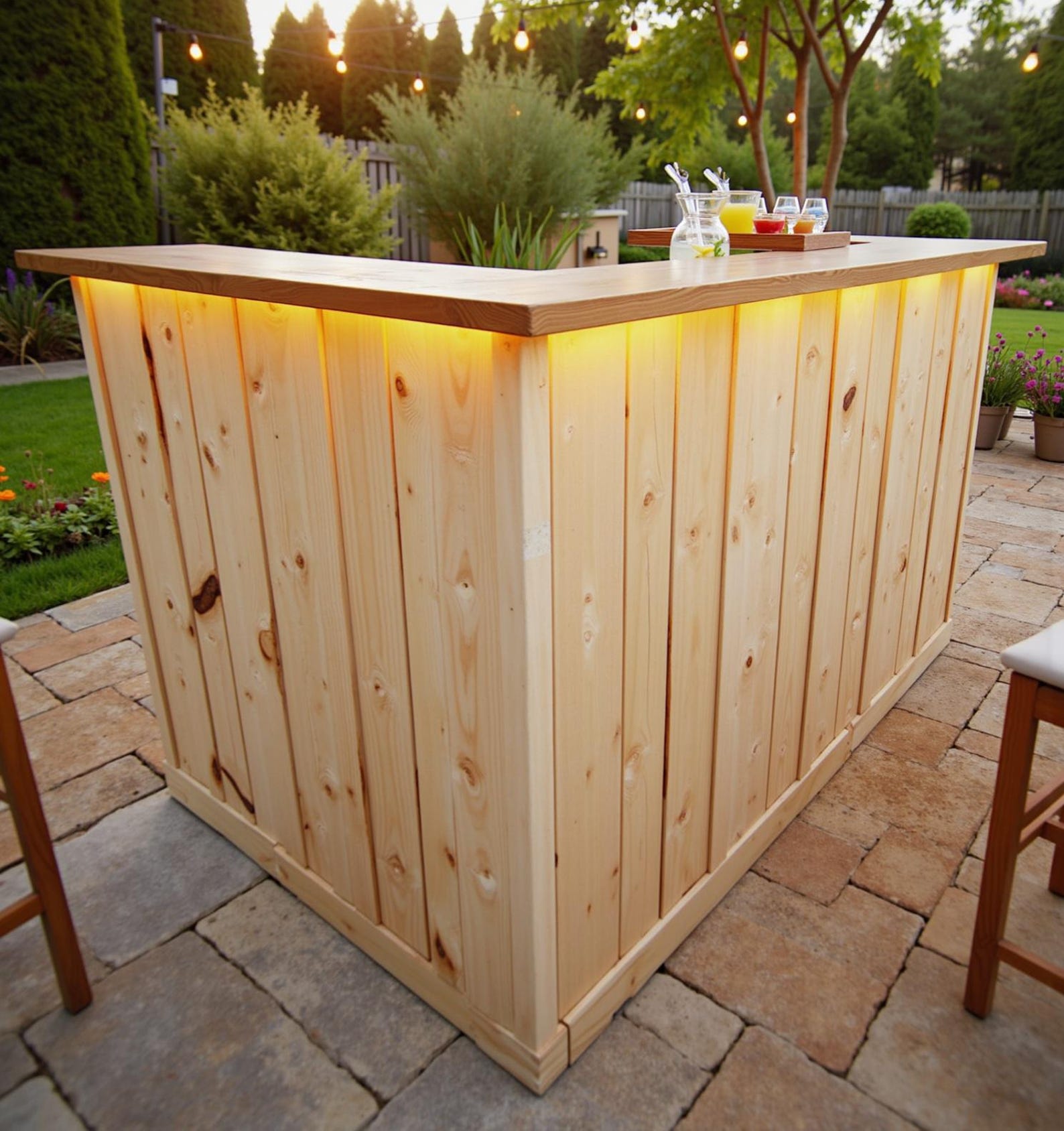 DIY Patio Bar Plans – Outdoor Wooden Bar PDF – Step-by-step Build Guide for Backyard ...