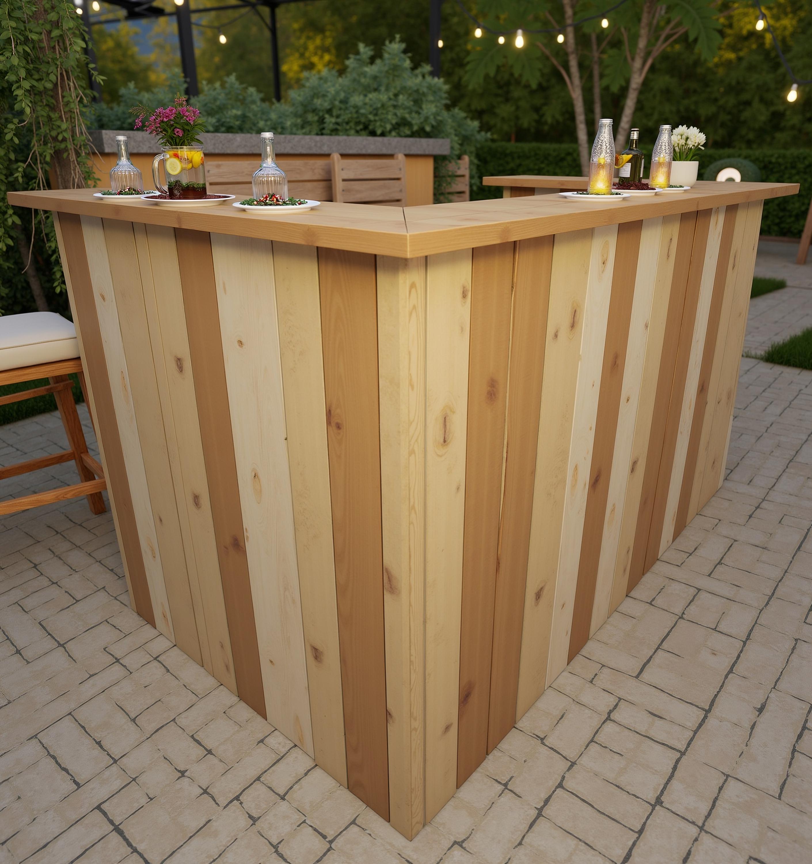 DIY Patio Bar Plans – Outdoor Wooden Bar PDF – Step-by-step Build Guide for Backyard ...