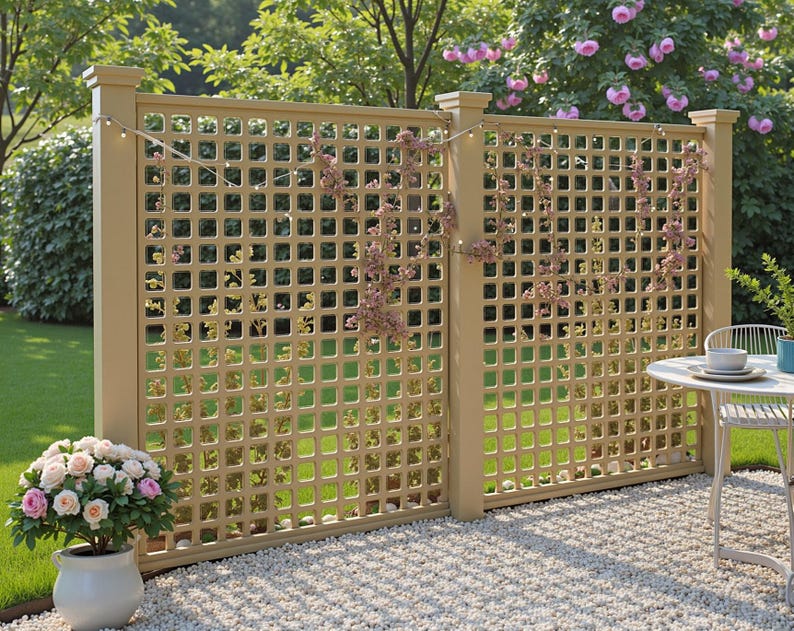 DIY Garden Screen Fence Plan: Lattice Privacy Panel (PDF Download) - Etsy