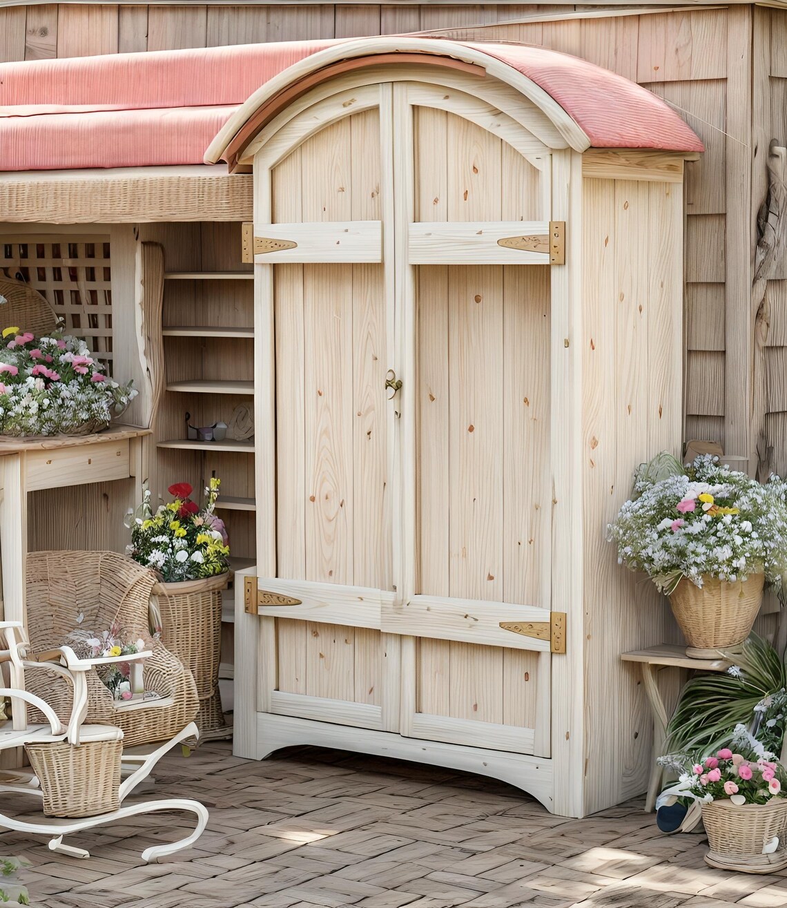 DIY Pine Garden Hutch Plans: Rustic Outdoor Tool Storage (PDF Guide) - Etsy